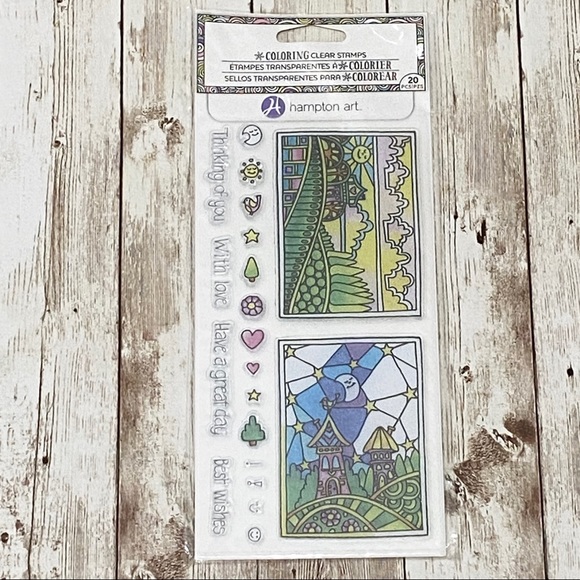 Hampton Art | Office | Hampton Art Coloring Clear Stamps Words Phrases ...